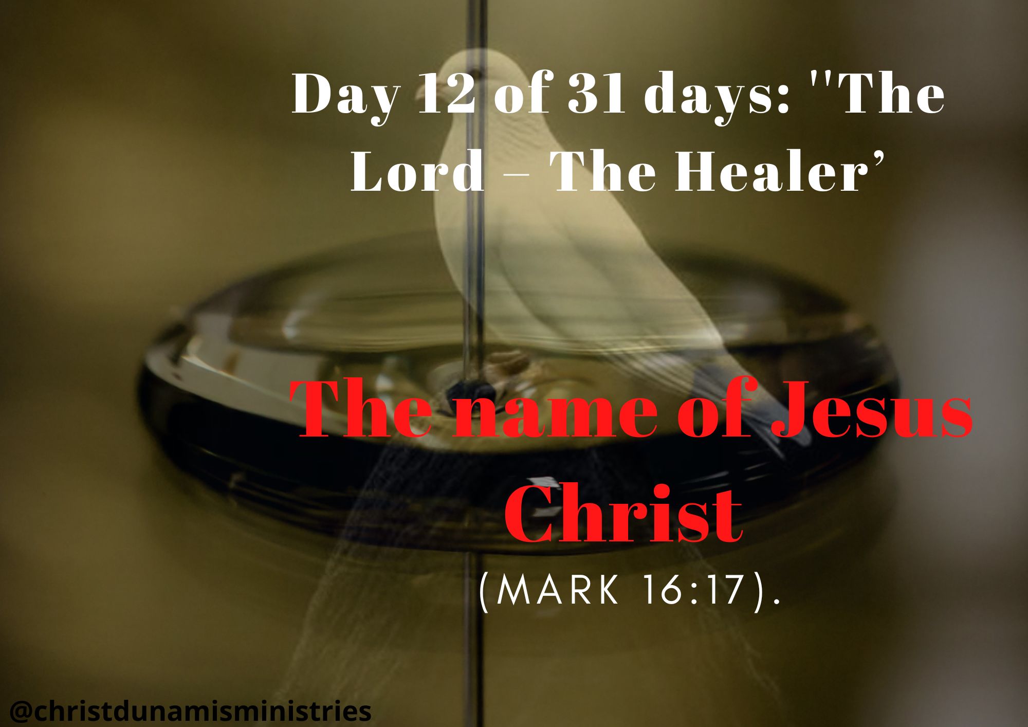 Day 12 of 31 days: ''The Lord – The Healer’ - The name of Jesus Christ ...